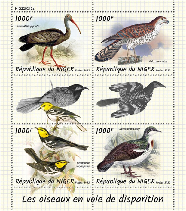Republic of Niger - Endangered Birds - Bird Stamp Society
